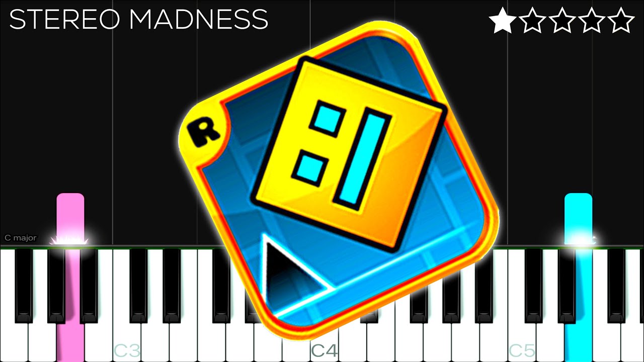 Geometry Dash - Level 1 - Stereo Madness | EASY Piano Tutorial