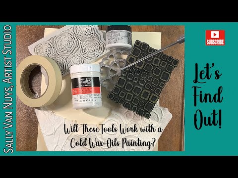 Building Texture and Reductive Stamping in a Cold Wax and Oil Painting