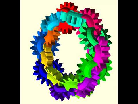 Gears teeth-meshed together into Möbius strip