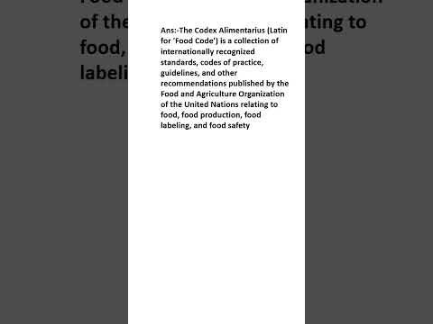 What is Codex Alimentarius?