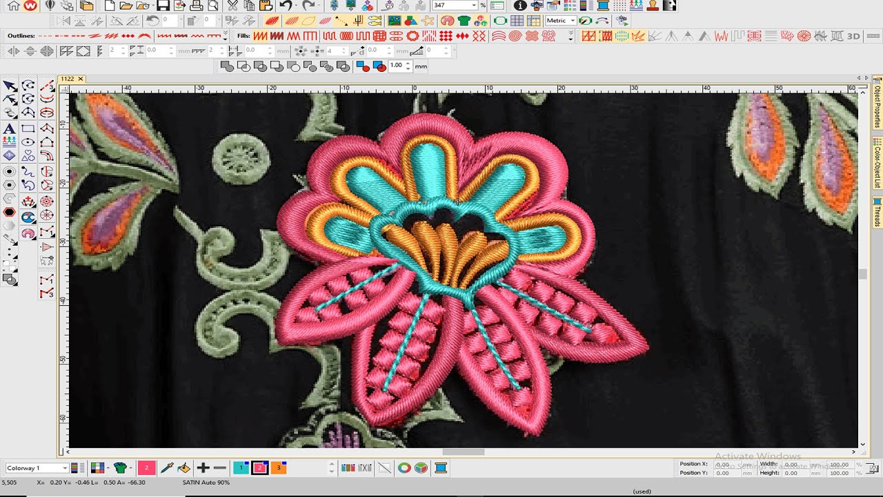 Flower Punching tutorial video by wilcom software