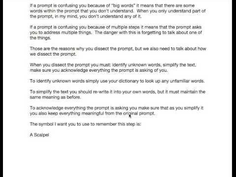 Writing Process: Step1 Dissect the Prompt