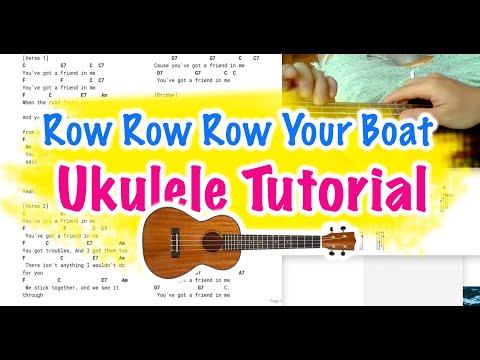 Row row row your boat C Key Ukulele Tutorial Play Along Sing Along