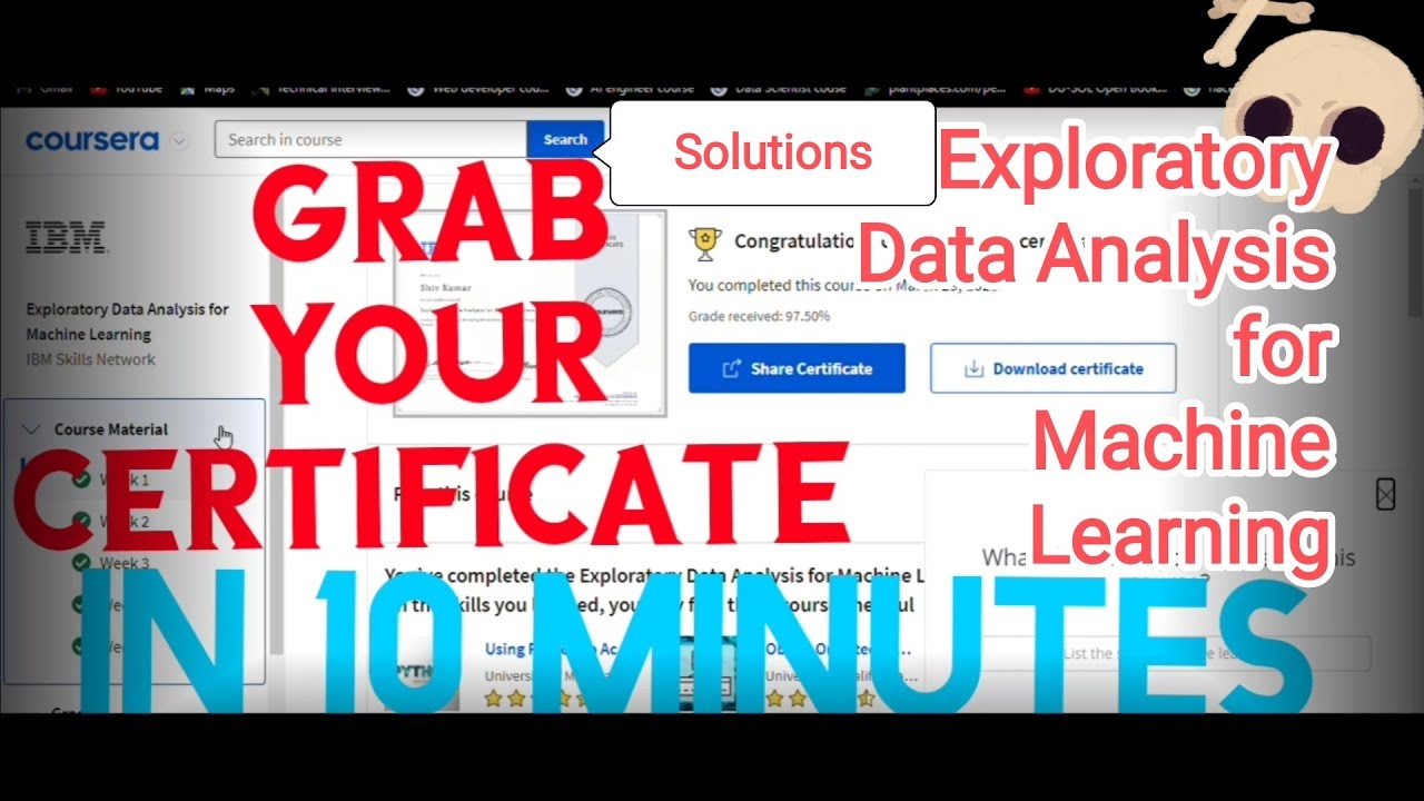 Exploratory Data Analysis for machine learning All answers | IBM | COURSERA certificate in 10 minute