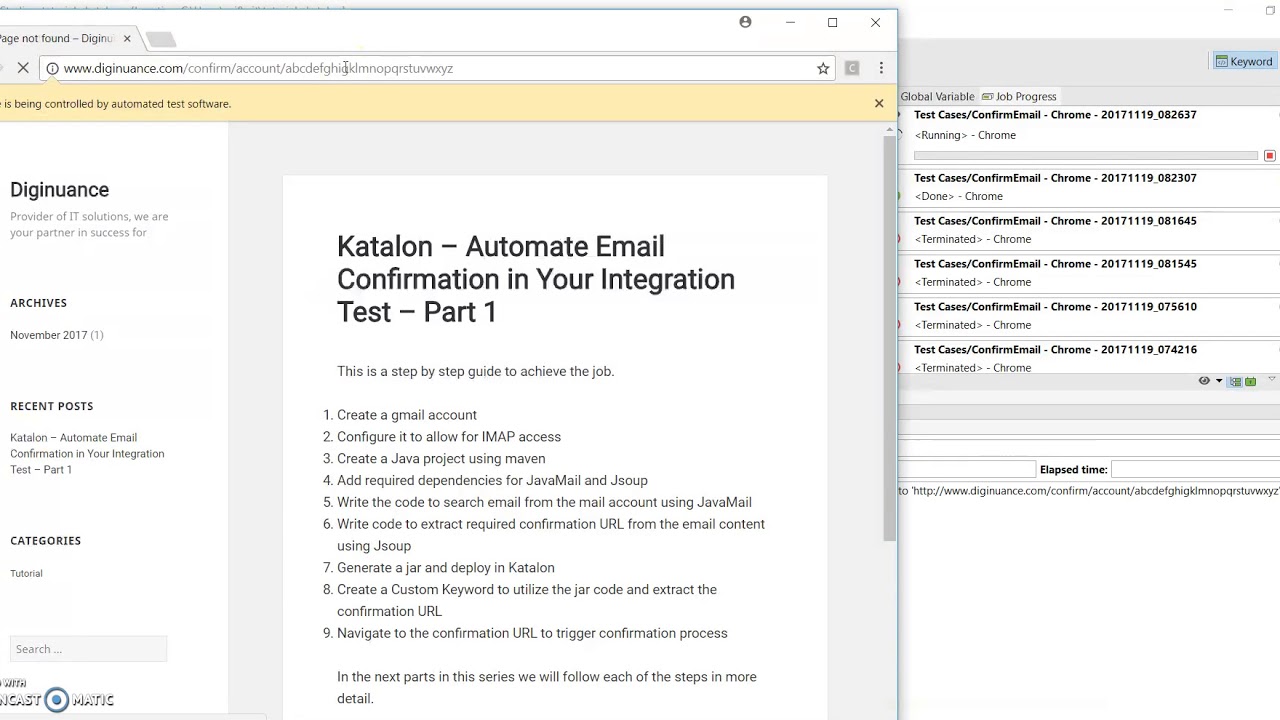 Katalon Studio Email Confirmation Tutorial