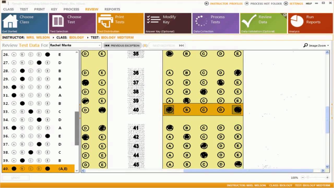 Remark Test Grading Edition Product Tour - Easily Score Bubble Answer Sheet Tests