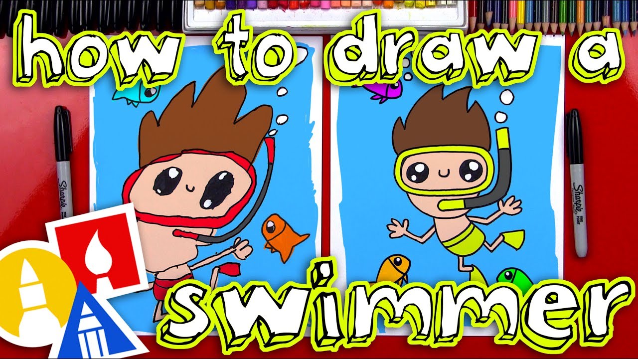 How To Draw A Cartoon Snorkeling Swimmer