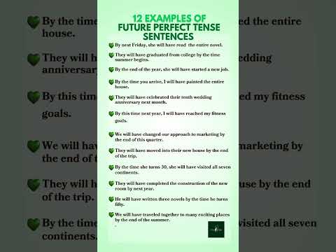 Future Perfect Tense II 12 Examples of Future Perfect Tense