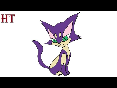 How to draw a cartoon Cat Step by Step || Purrloin Pokemon – I'm ...