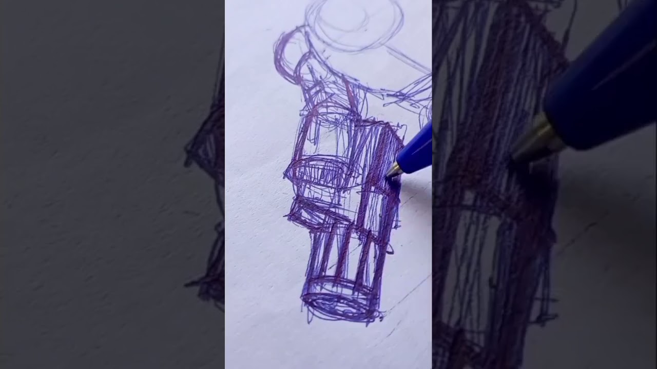 war robot sketch with pen #sketch #robot