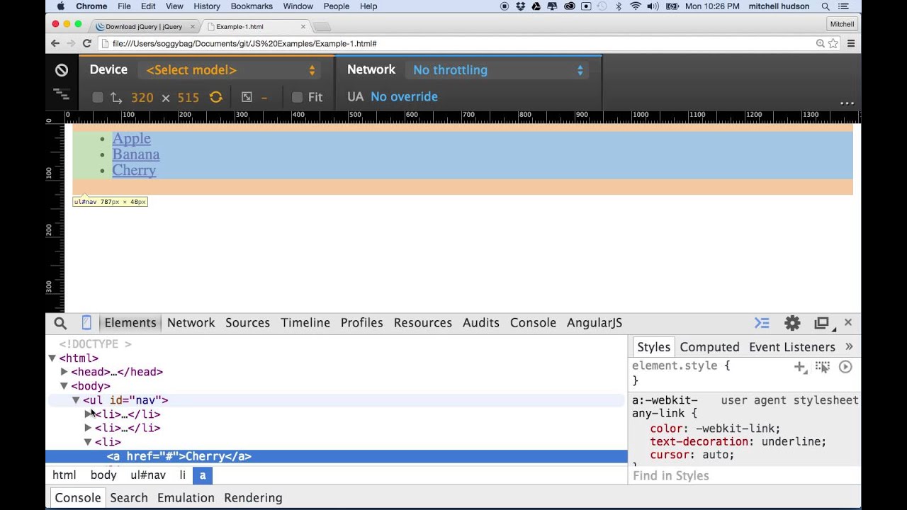 Example 1 - jQuery Hide and Show