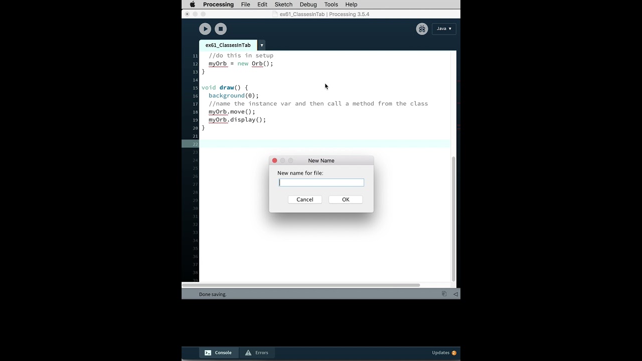 processing ex61 classes in tab