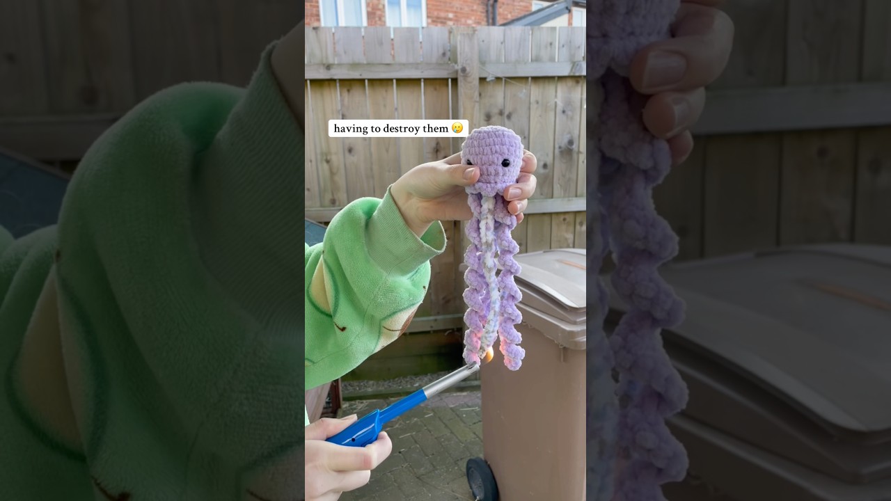 Sad but necessary! Jellyfish pattern is by me! #crochet #crochetideas #amigurumi #yarn #jellyfish