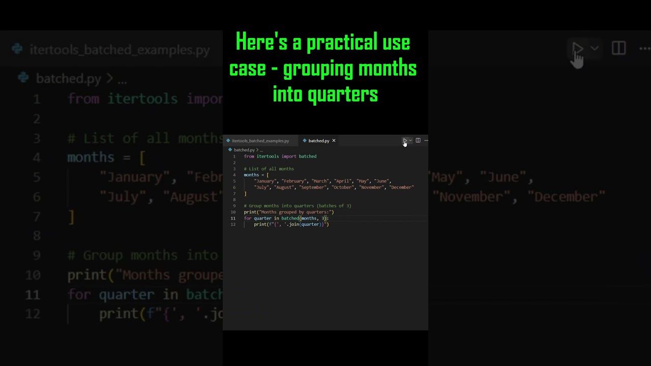 How to easily create batches in Python with itertools.batched #coding #pythontips #python #batched