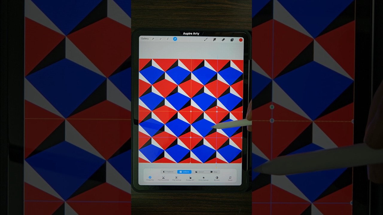 Simple Red & Blue Seamless Pattern on Procreate #artshorts #quick #procreatetutorials