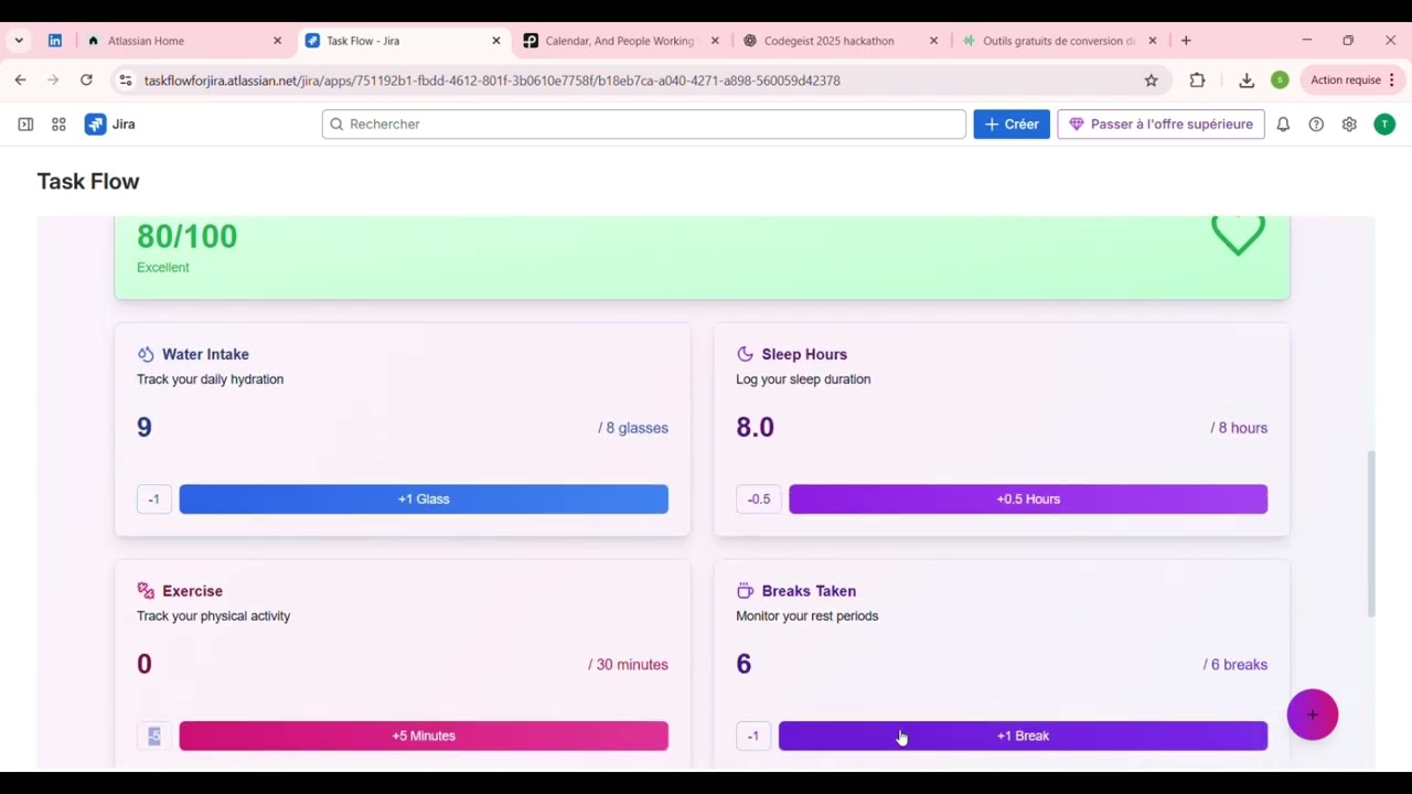 TaskFlow: Wellness & Productivity – Jira Dashboard Inspired by Williams Racing | Codegeist 2025