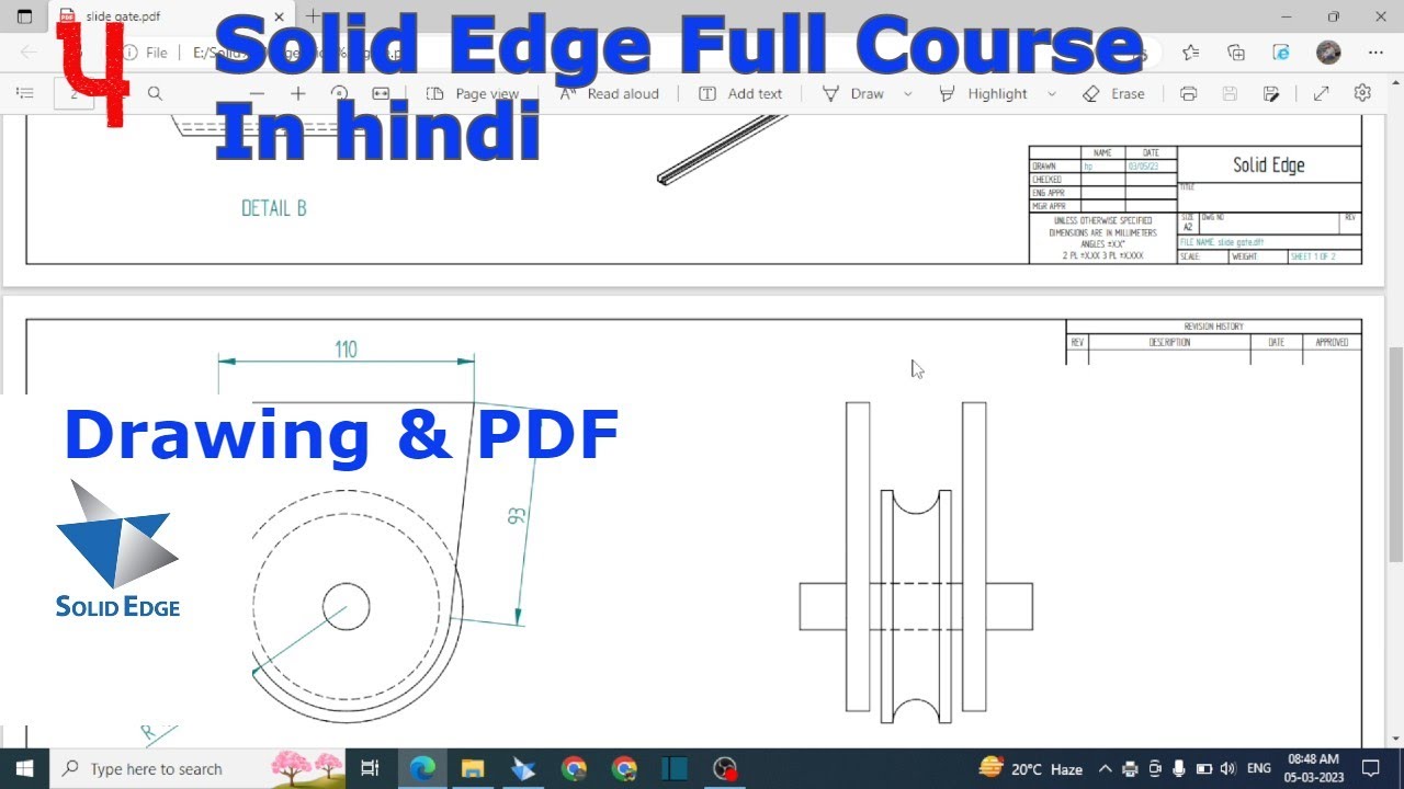 Solid Edge Drawing And PDF in Hindi