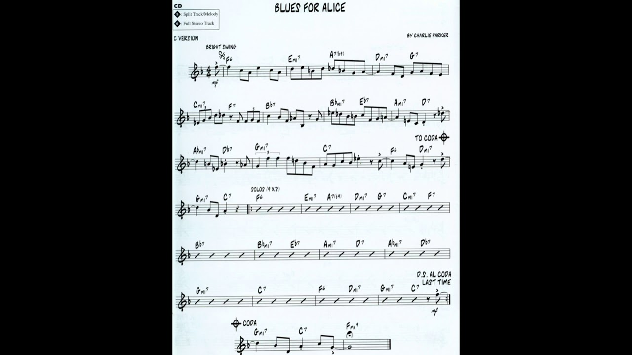 Jazz Standard Blues for Alice