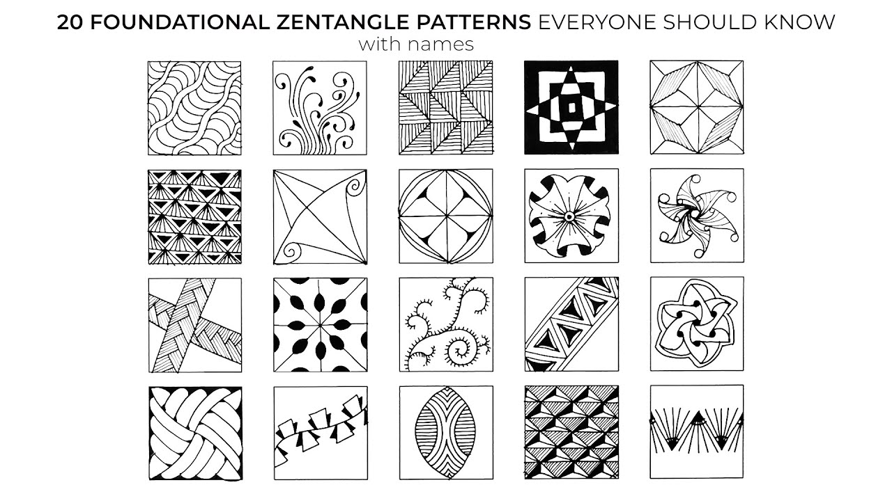 20 Foundational Zentangle Patterns Everyone Should Know | With Names