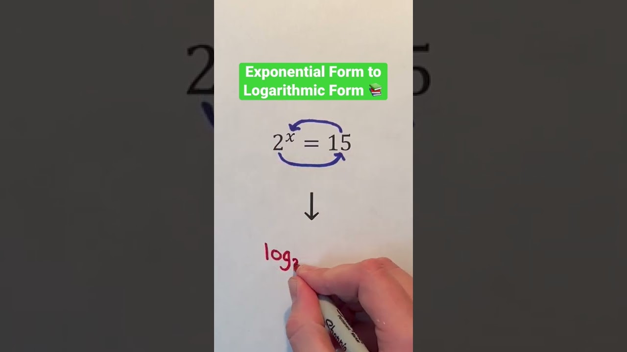 Exponential Form to Logarithmic Form 📚 #Shorts #math #maths #mathematics