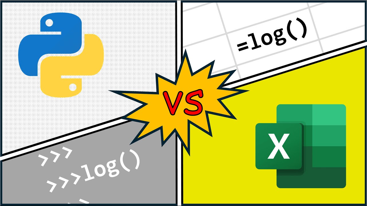 Python log vs Excel log