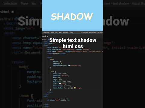 How to add text shadow html css