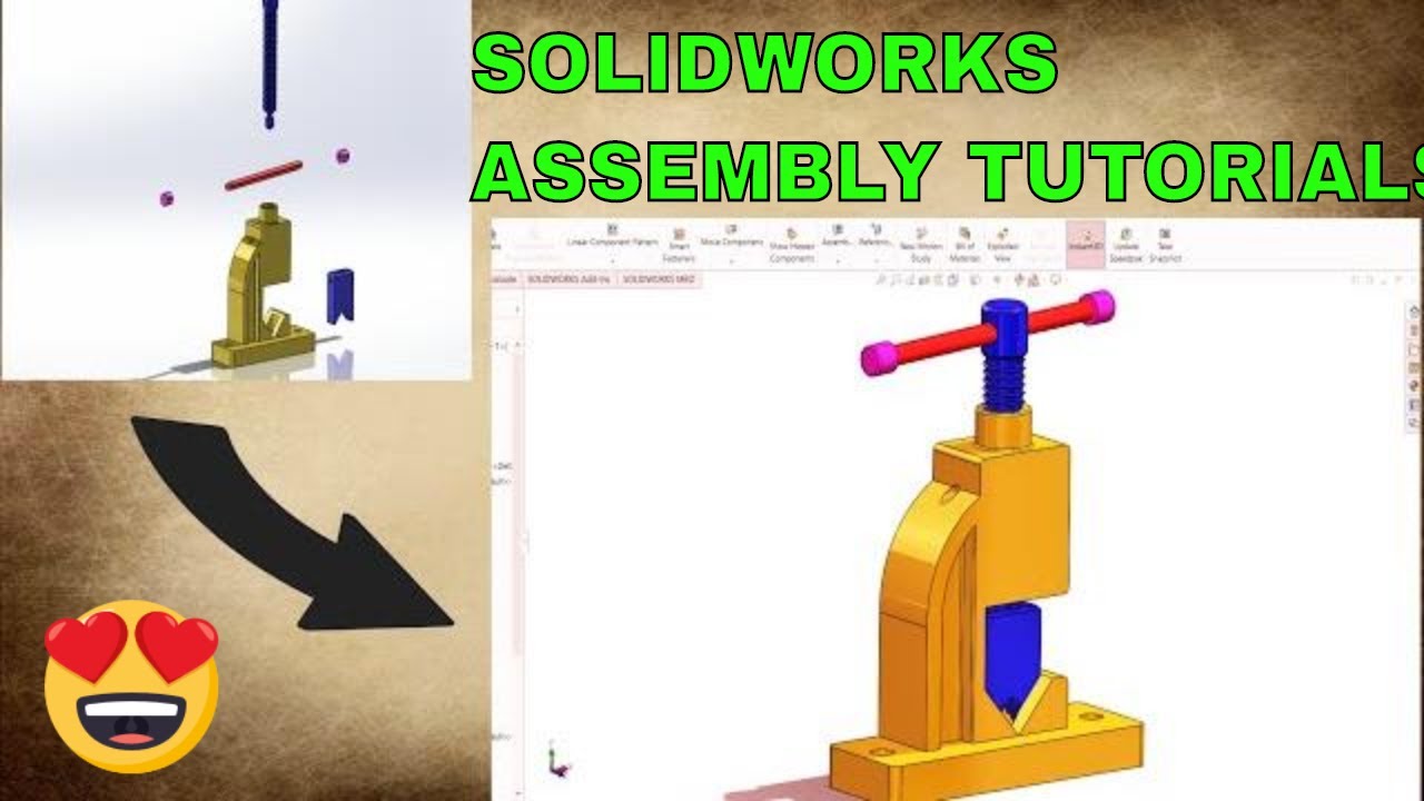 Solidworks pipe vice assembly design tutorial Animation. Solidworks assembly tutorial for beginners.