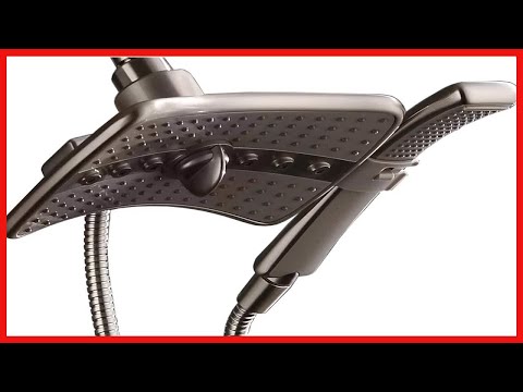 Brushed nickel Shower heads combo with two spray setting fixed shower head and two spray settings