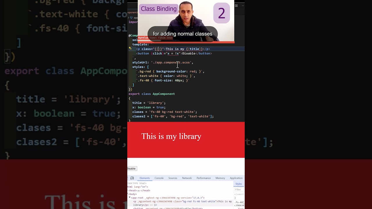 Doing class binding to HTML class attribute using interpolation in #angular #angular18