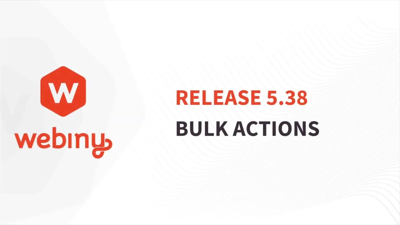 Bulk Actions Overview