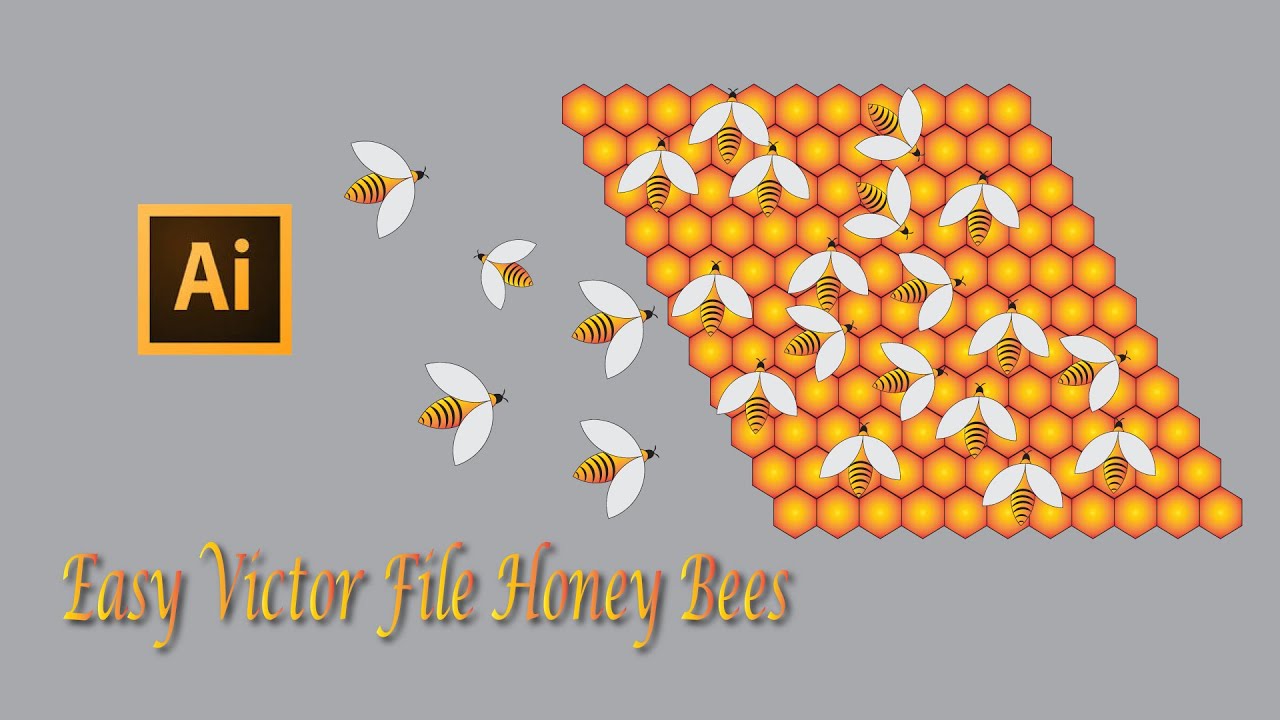 Adobe Illustrator Tutorial | How to Create a Honey Bee Logo Design Step-by-Step