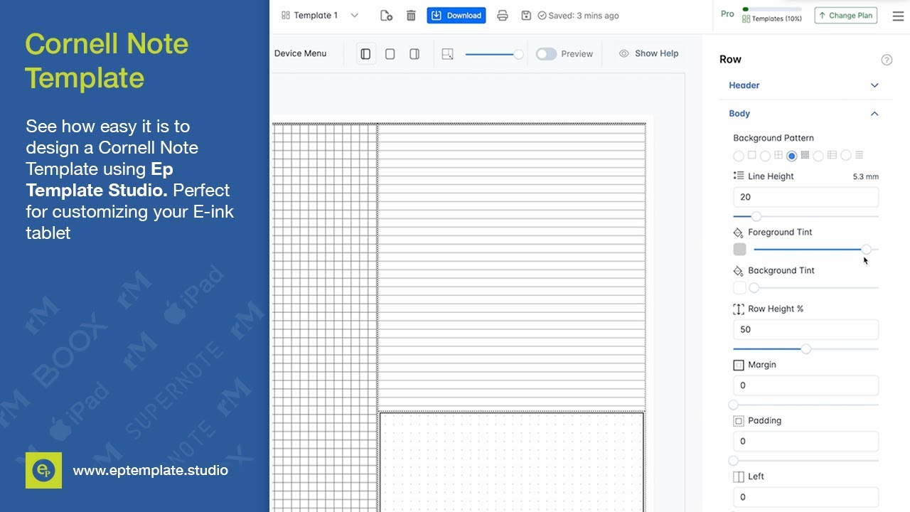 Design a Custom Cornell Note Template in Minutes with Ep Template Studio!