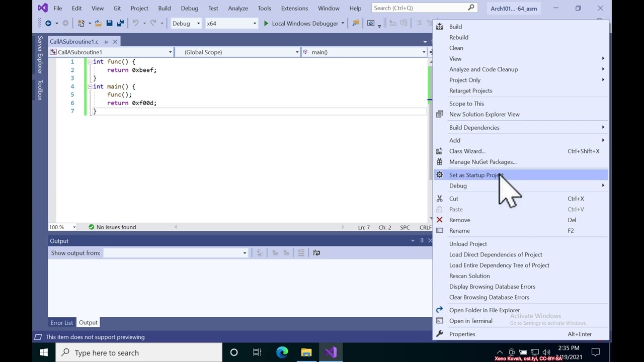 Stepping Through the Code in Visual Studio - Architecture 1001: x86-64 Assembly