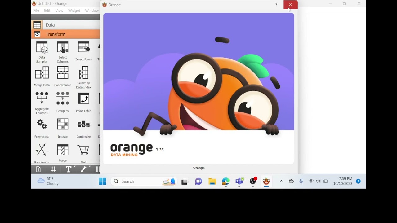 Data Mining Lab 1 first workflow in Orange