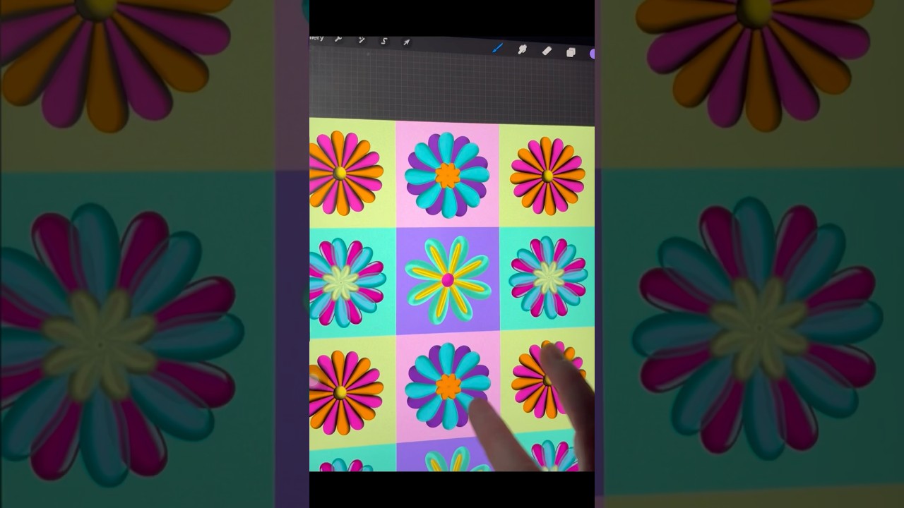 Procreate Flower Pattern #procreatebrush #procreatebrushes #procreateartist #3ddrawing #flowerart