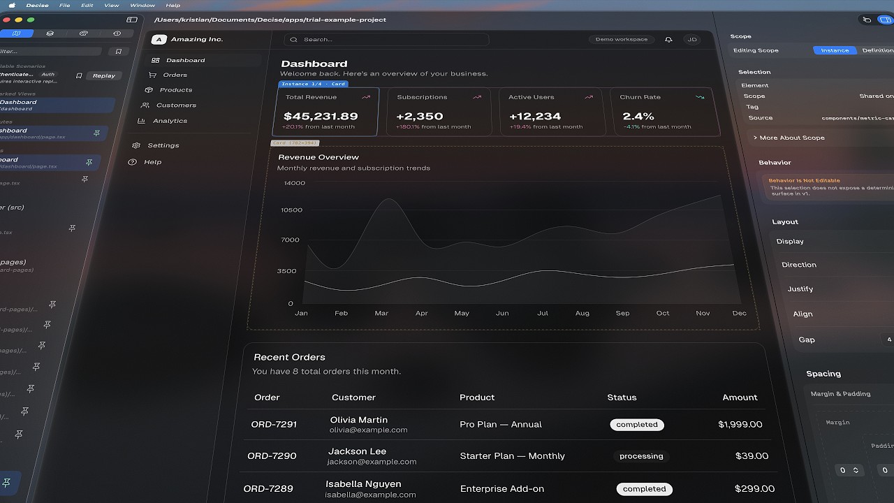Introducing Decise: Visual editor for Next.js, React, and Tailwind