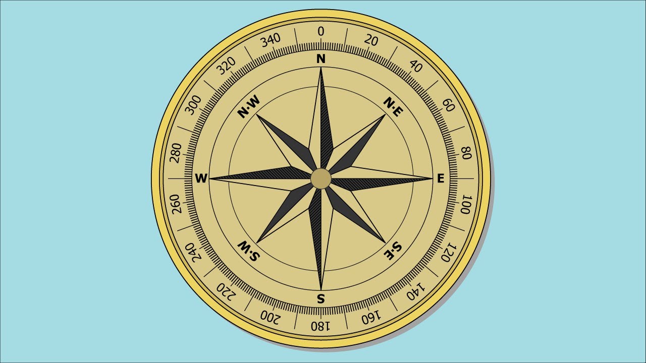 How to Draw A Navigational Compass - Adobe Illustrator Tutorial