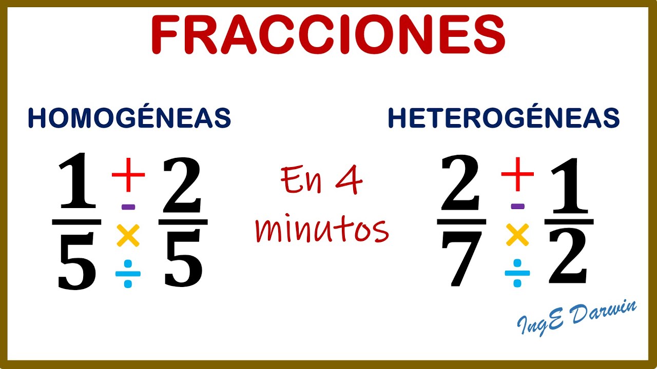 Operations between HOMOGENEOUS and HETEROGENEOUS fractions in 4 minutes