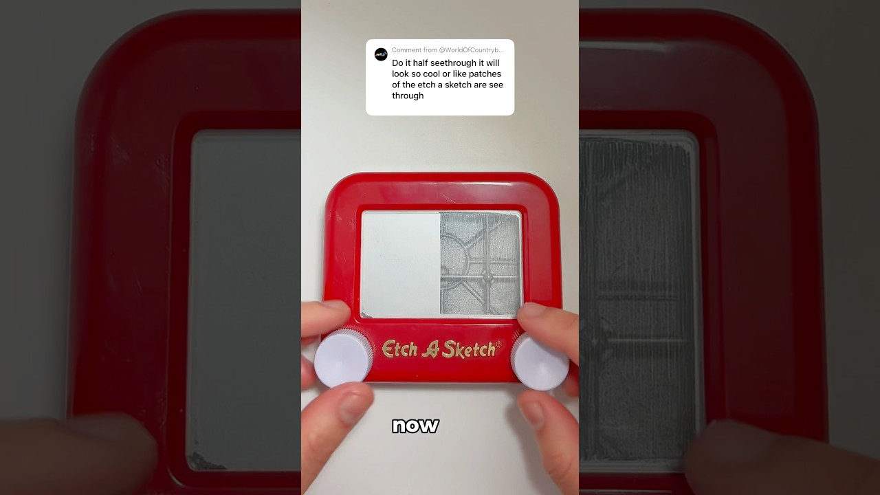 Half see through Etch A Sketch #tutorial #howto #challenge