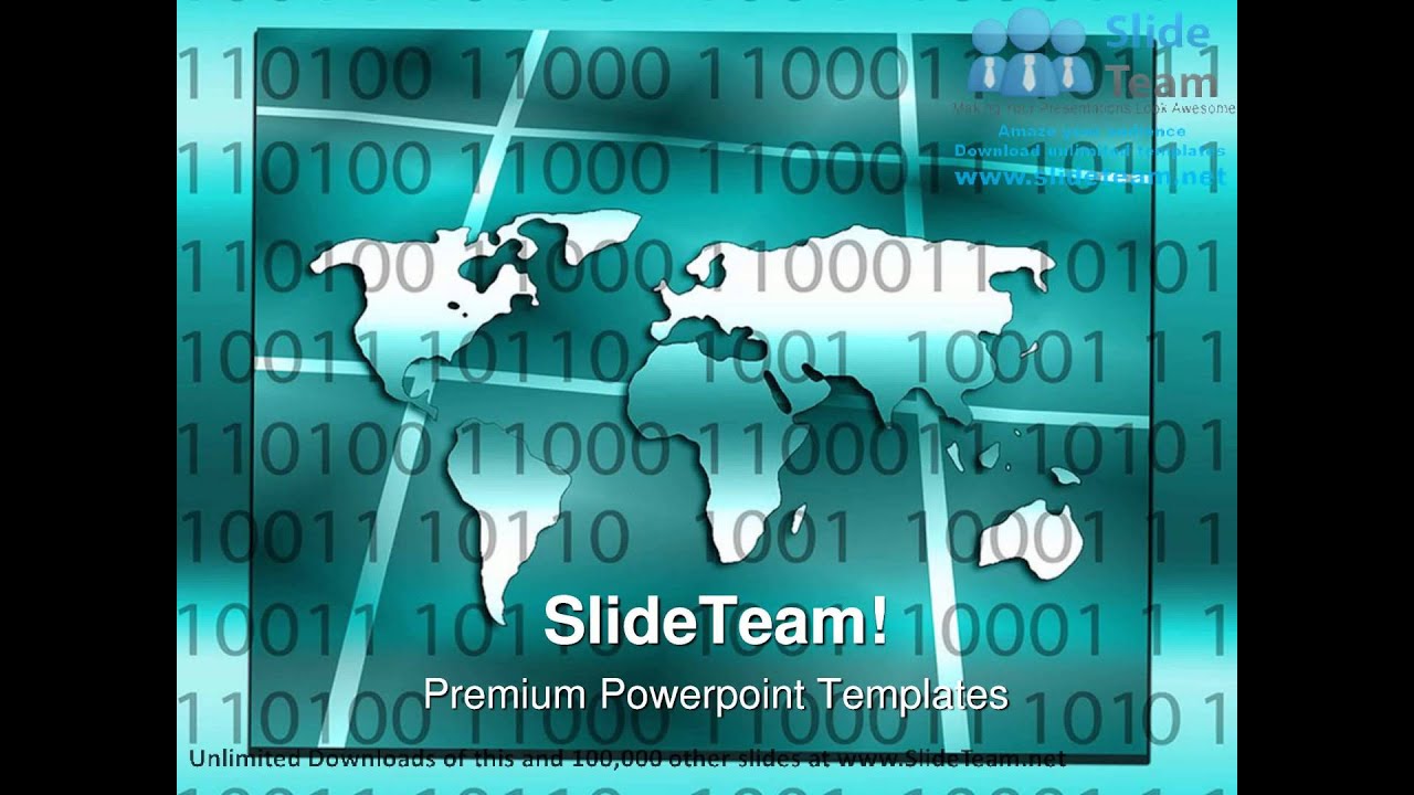 Binary Code With World Map Business PowerPoint Templates Themes And Backgrounds ppt designs