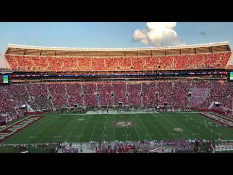 Sun sets on Bryant-Denny Stadium in Alabama football timelapse