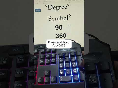 Computer Shortcut Key for Degree Symbols #Msoffice #Degree #windows #tricks #Symbol #shortsvideo