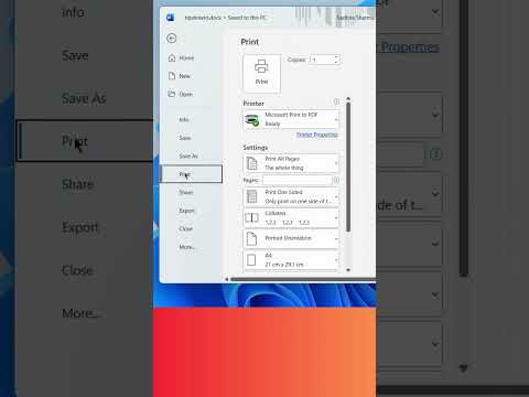 How to Print both sided in Word document