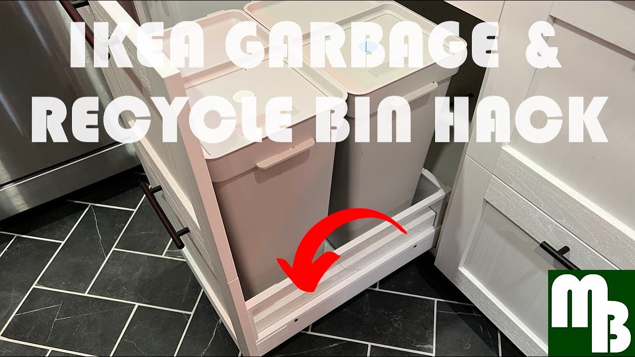 Ikea Garbage Recycle Bin Hack || Hallbar Bin with Lid || Sektion base cabinet with pull out storage