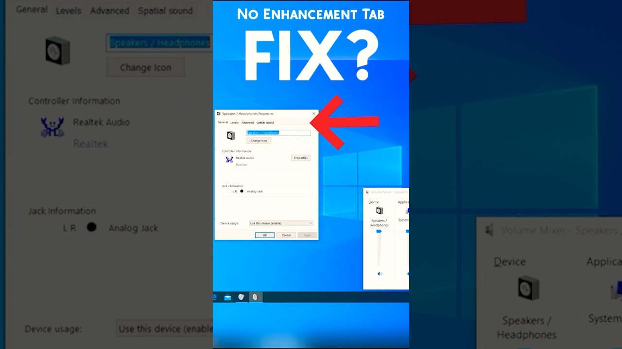 Fix No Enhancement Tab in Sound Settings on Windows 10 EASY