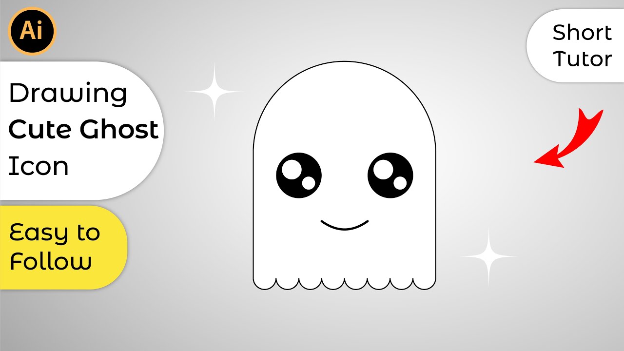 How to Draw Cute Ghost in Adobe Illustrator
