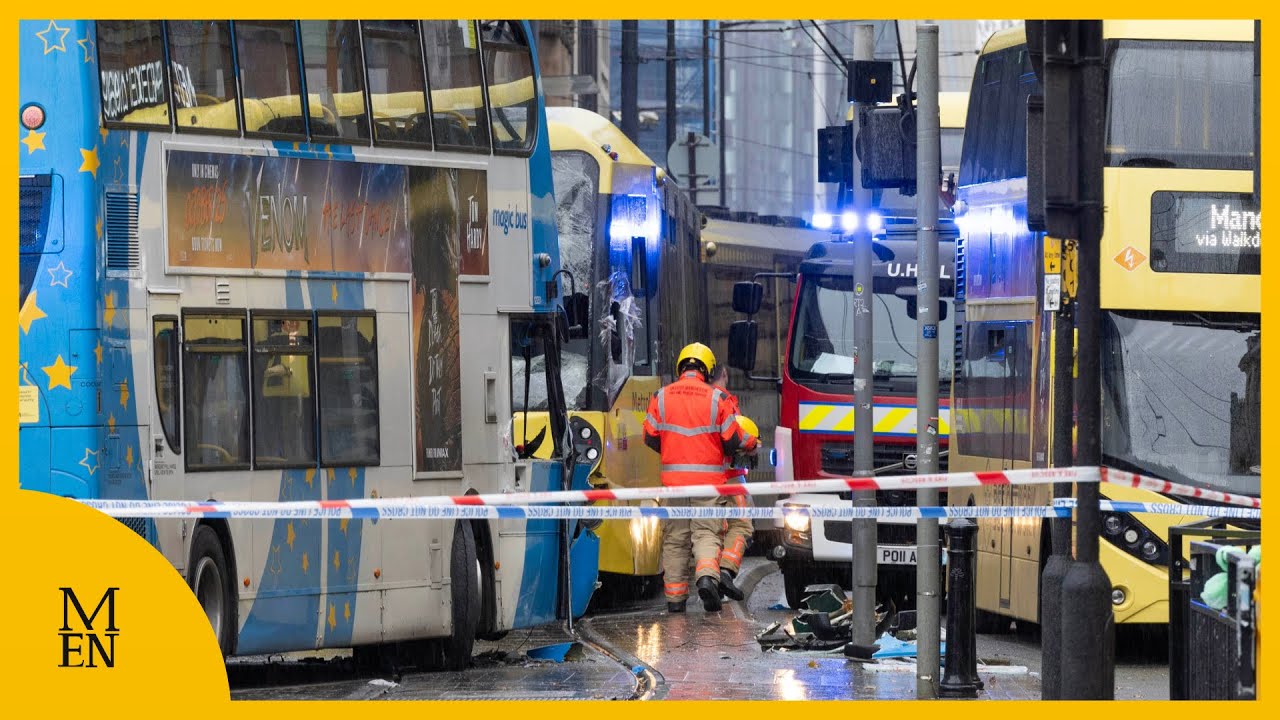 TfGM issues new statement after horror bus and tram crash in Manchester city centre - Manchester ...