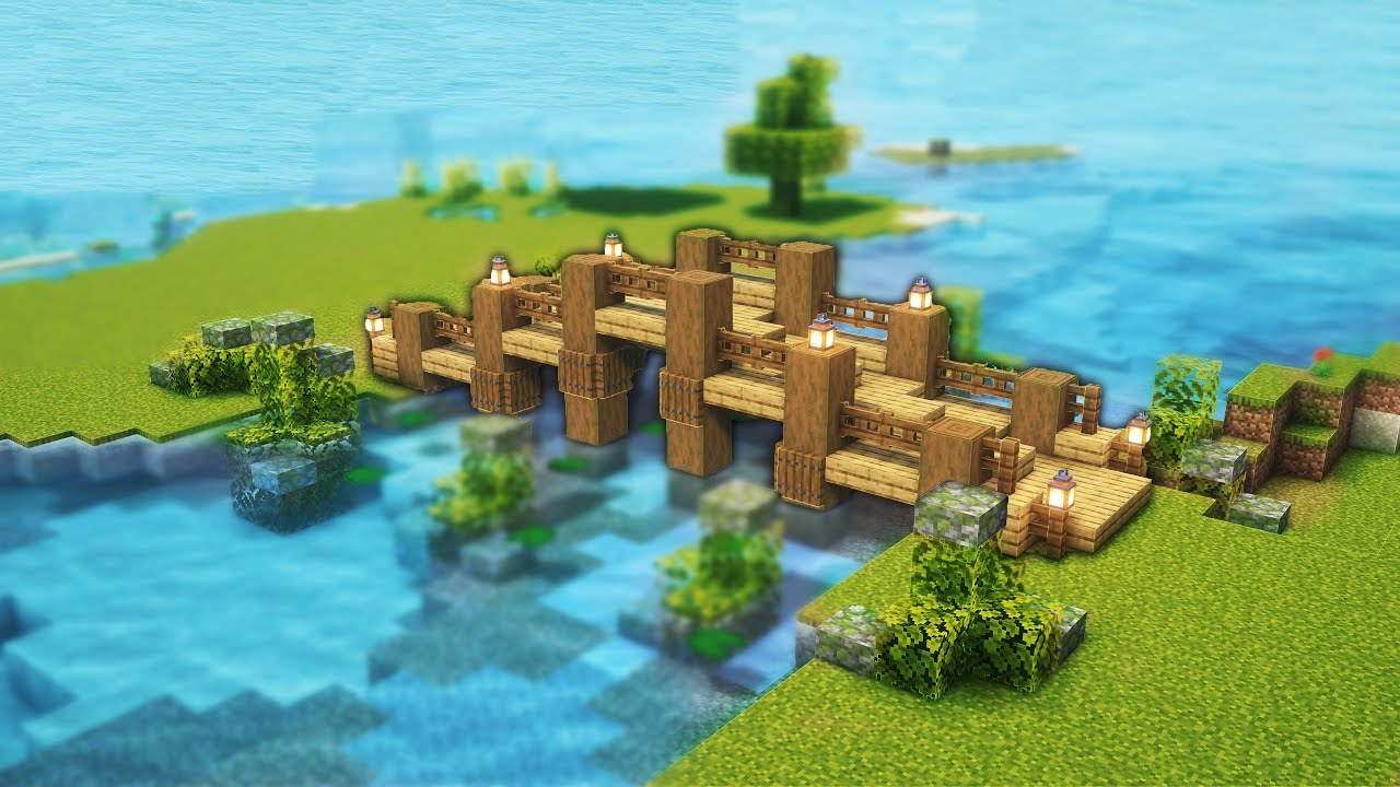 How to Build a Small Wooden Bridge in Minecraft Tutorial 1.21 ...