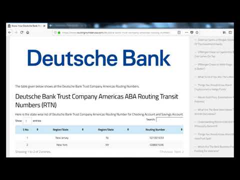 How To Find Deutsche Bank Trust Company Americas Routing Number?