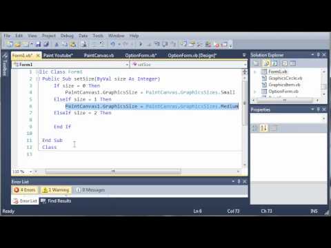 Visual Basic Tutorial - 175 - Paint Part 8 Changing The Brush Size ...